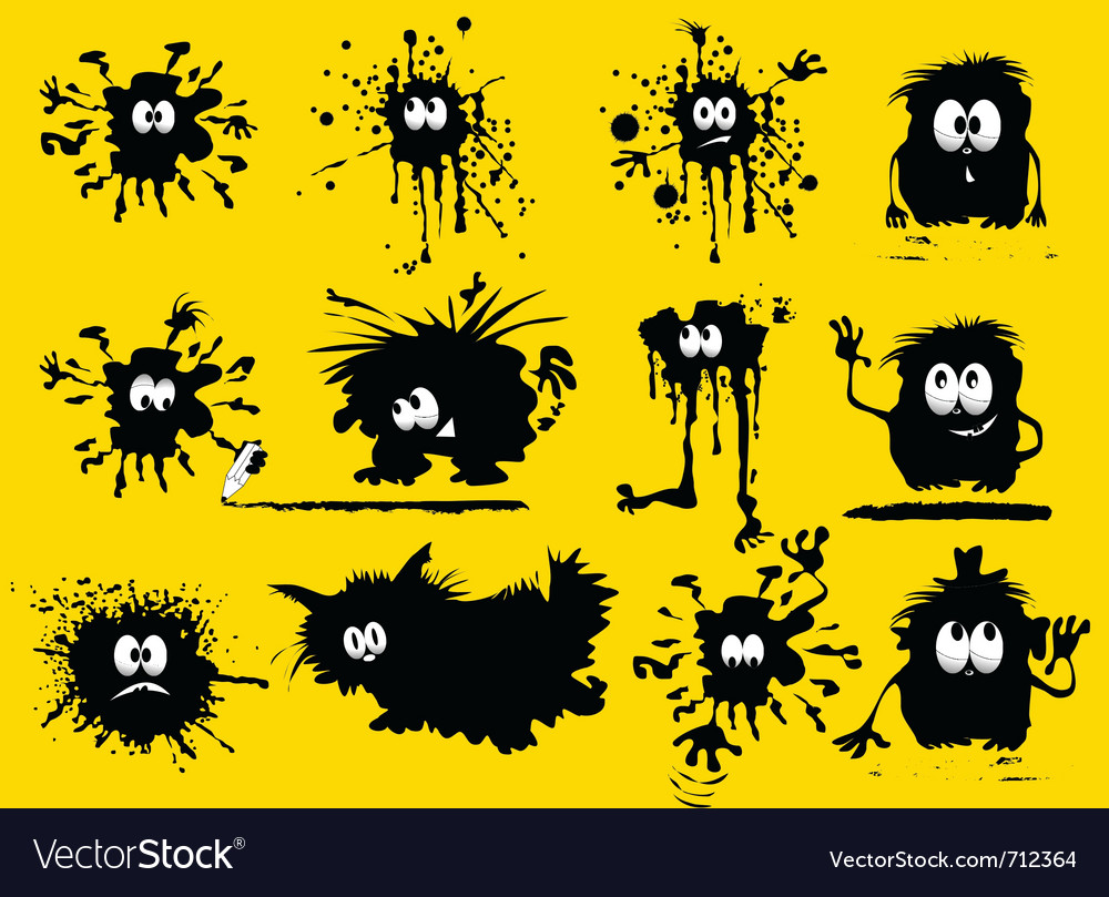 Splatter characters Royalty Free Vector Image - VectorStock
