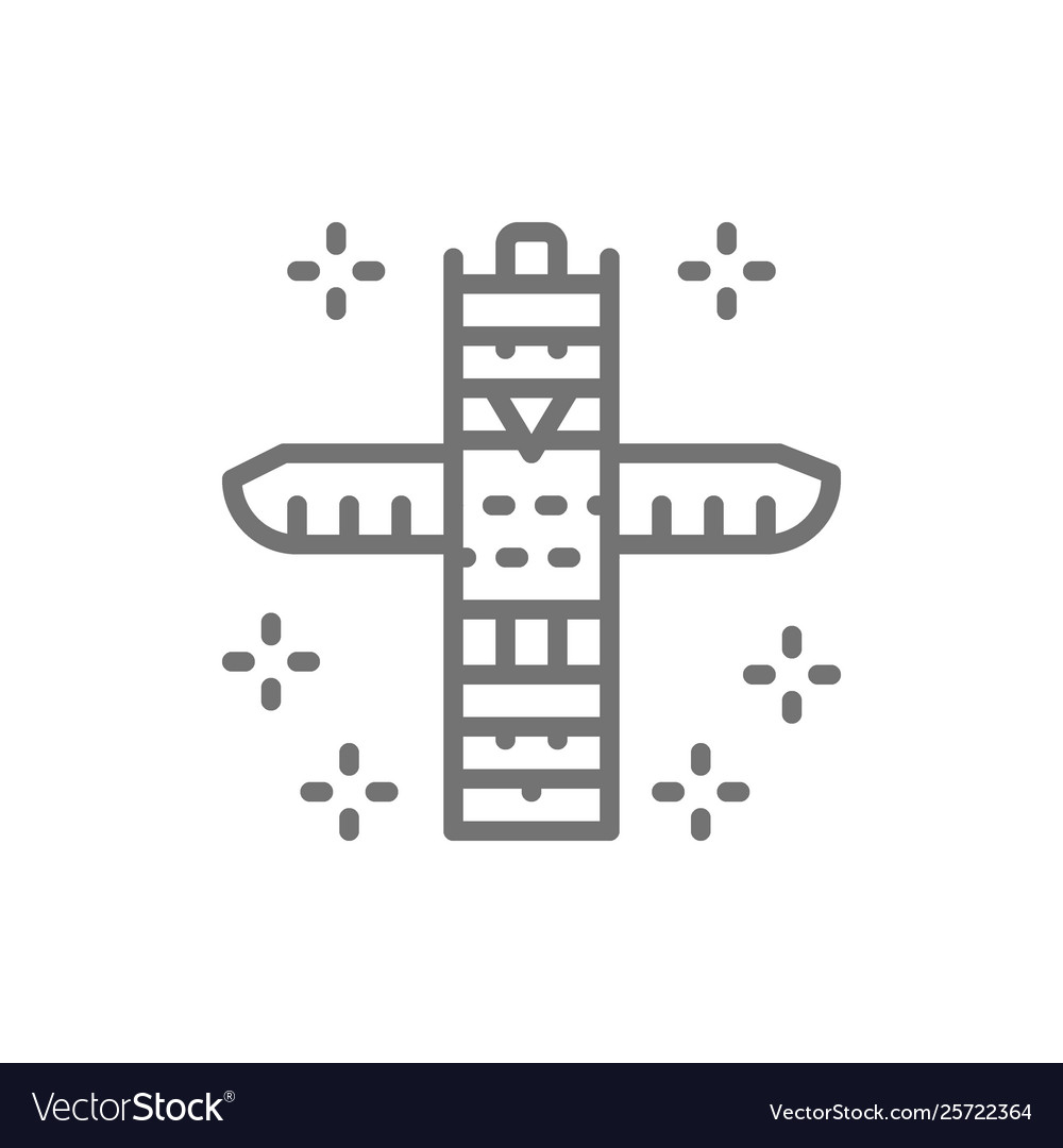 Traditional animal totem pole native indian totem Vector Image