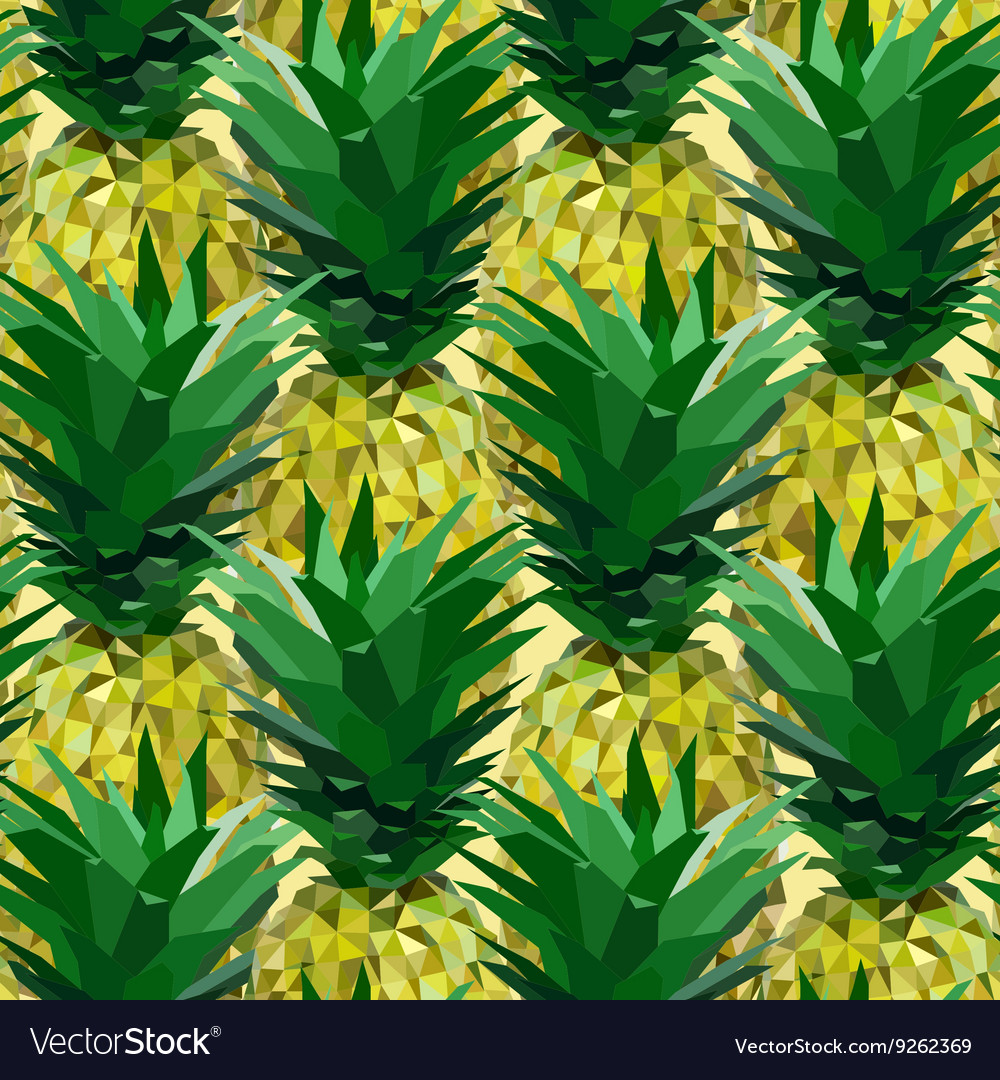 Close lowpoly pineapple pattern Royalty Free Vector Image