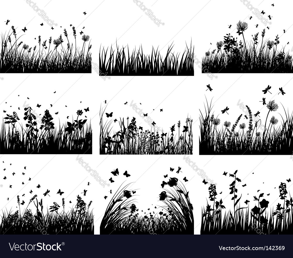Meadow silhouettes Royalty Free Vector Image - VectorStock Meadow silhouettes Royalty Free Vector Image - VectorStock