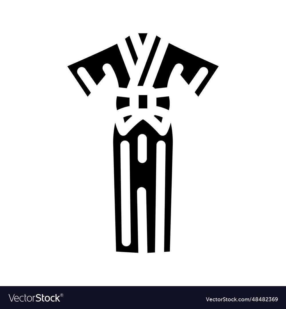 Miko shrine maiden shintoism glyph icon Royalty Free Vector