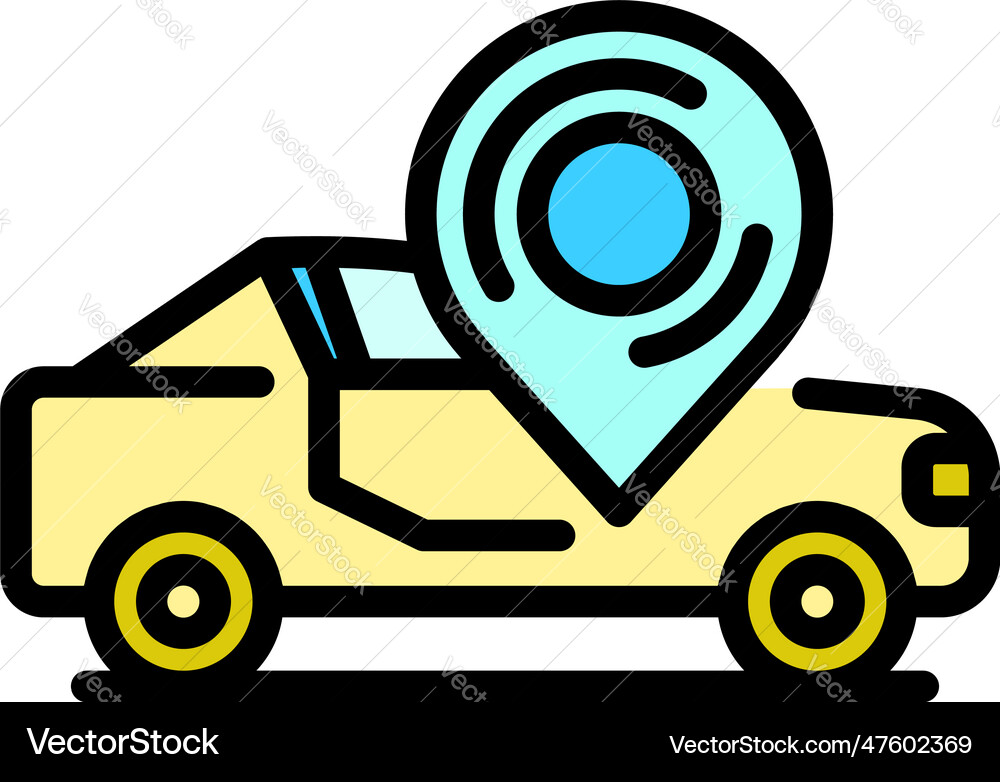 Sensor driving car icon flat Royalty Free Vector Image