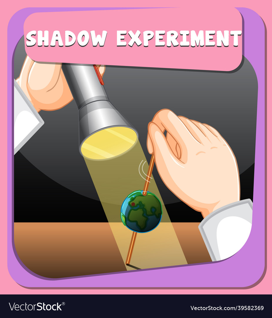 Shadow science experiment poster Royalty Free Vector Image
