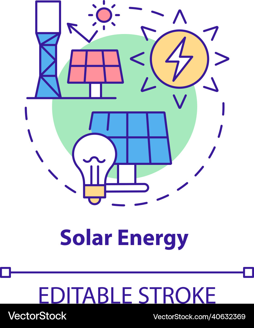 Solar energy concept icon Royalty Free Vector Image