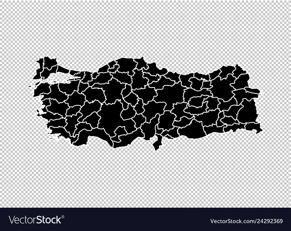 Turkey map - high detailed black Royalty Free Vector Image Turkey map - high detailed black Royalty Free Vector Image