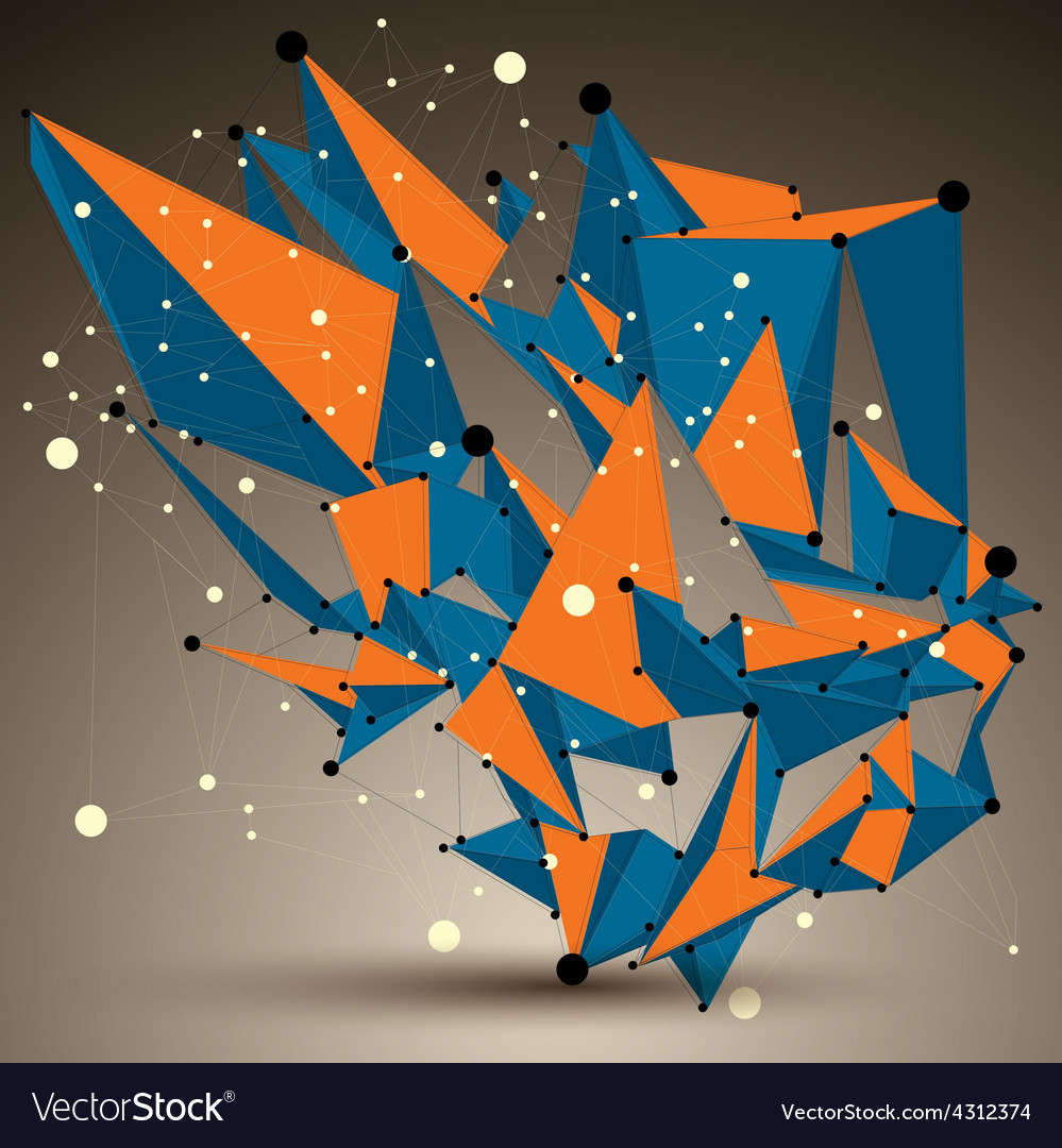 Abstract Asymmetric Colorful Structure With Black Vector Image