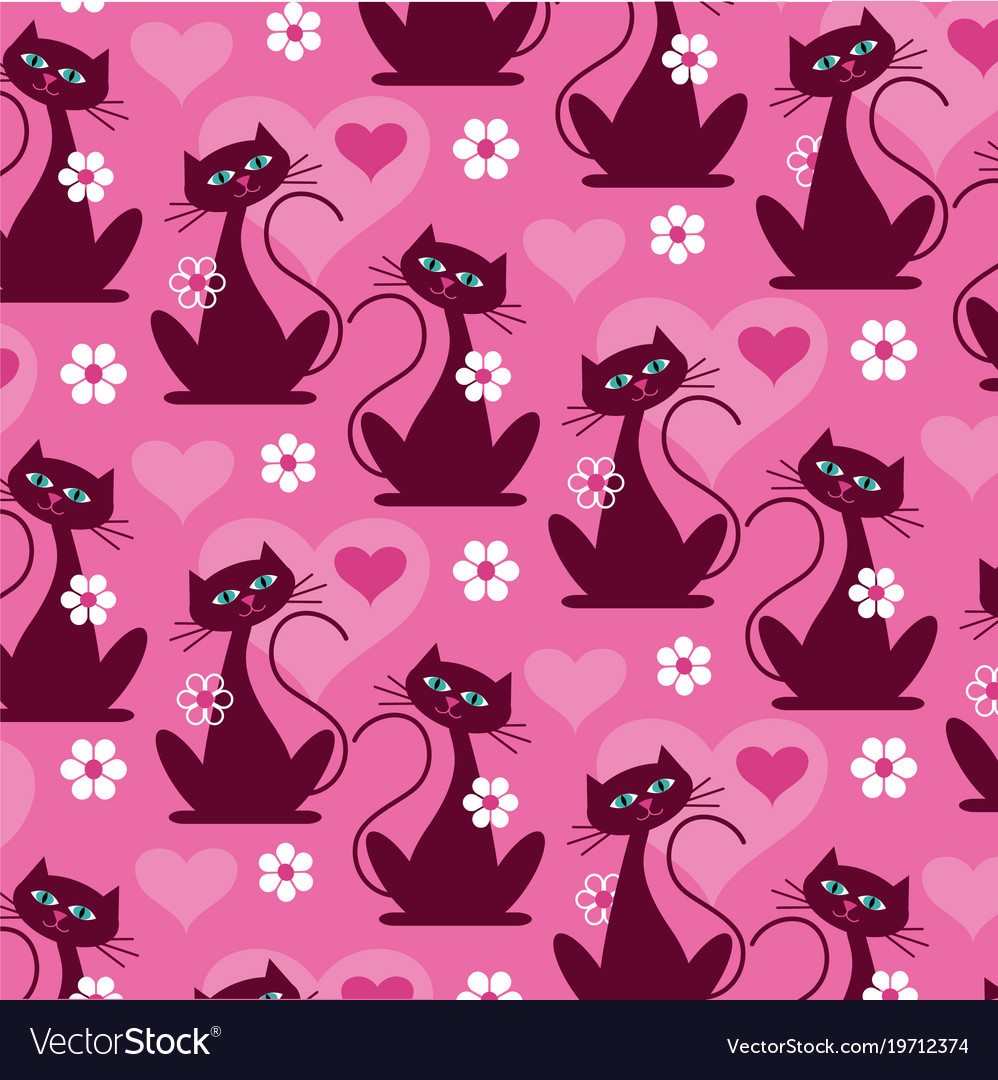 Mod cat pattern background pattern Royalty Free Vector Image