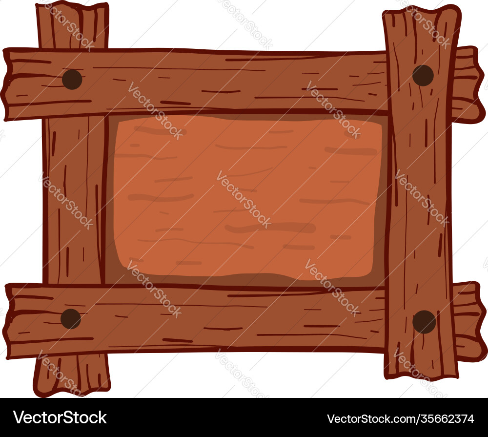 Rectangle wooden board on white background Vector Image