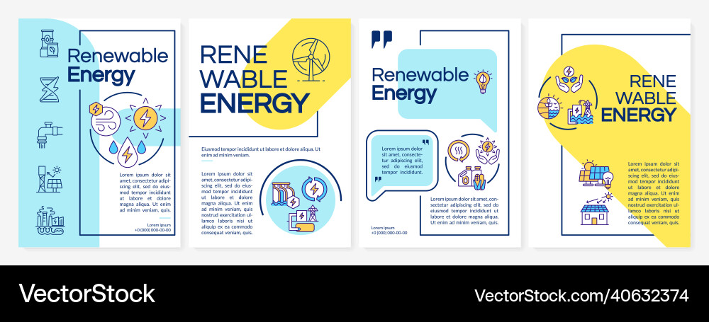Renewable sources brochure template Royalty Free Vector