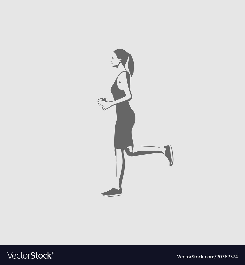 Running lady silhouette Royalty Free Vector Image