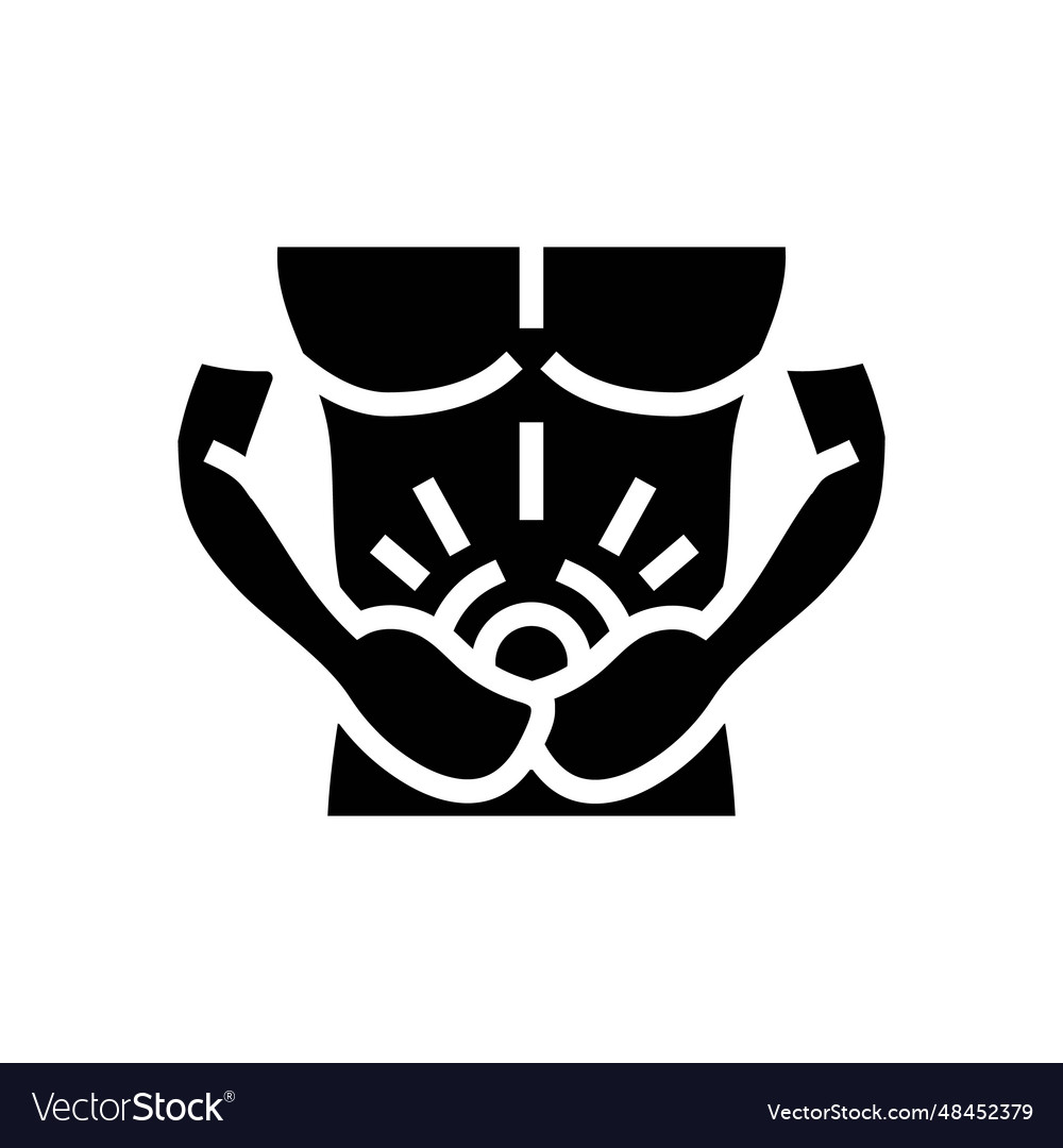 Diarrhea stomach pain disease symptom glyph icon Vector Image