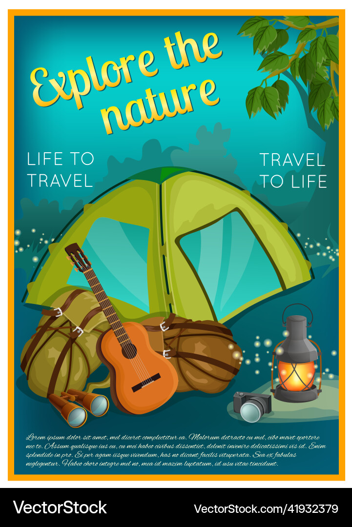 Exploration of nature poster Royalty Free Vector Image