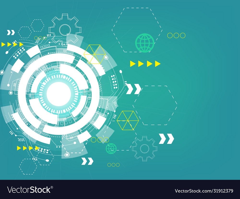 Geometric technology abstract cyber concept Vector Image
