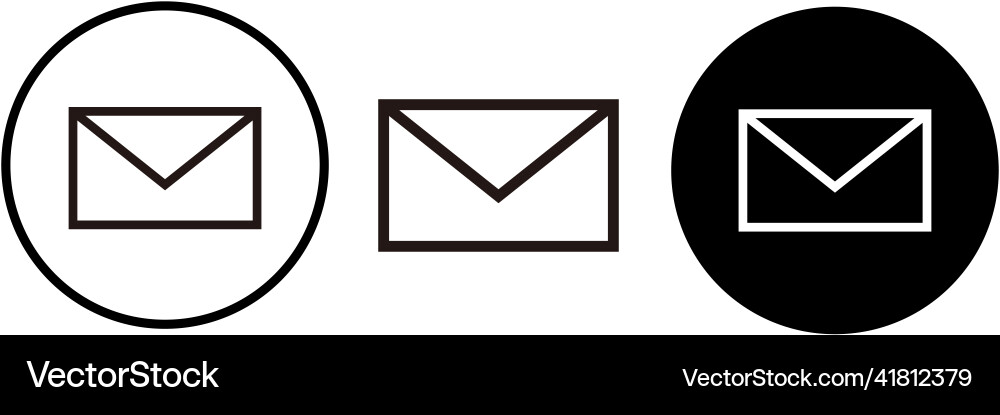 Mail icons set of email or message Royalty Free Vector Image