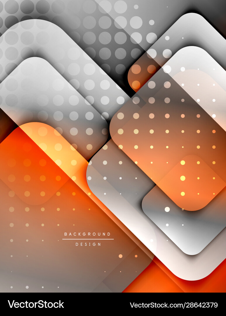 Rounded squares shapes composition geometric Vector Image