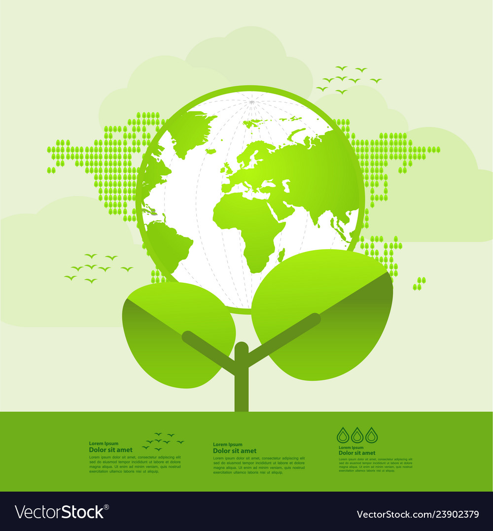 Save the world together green ecology Royalty Free Vector