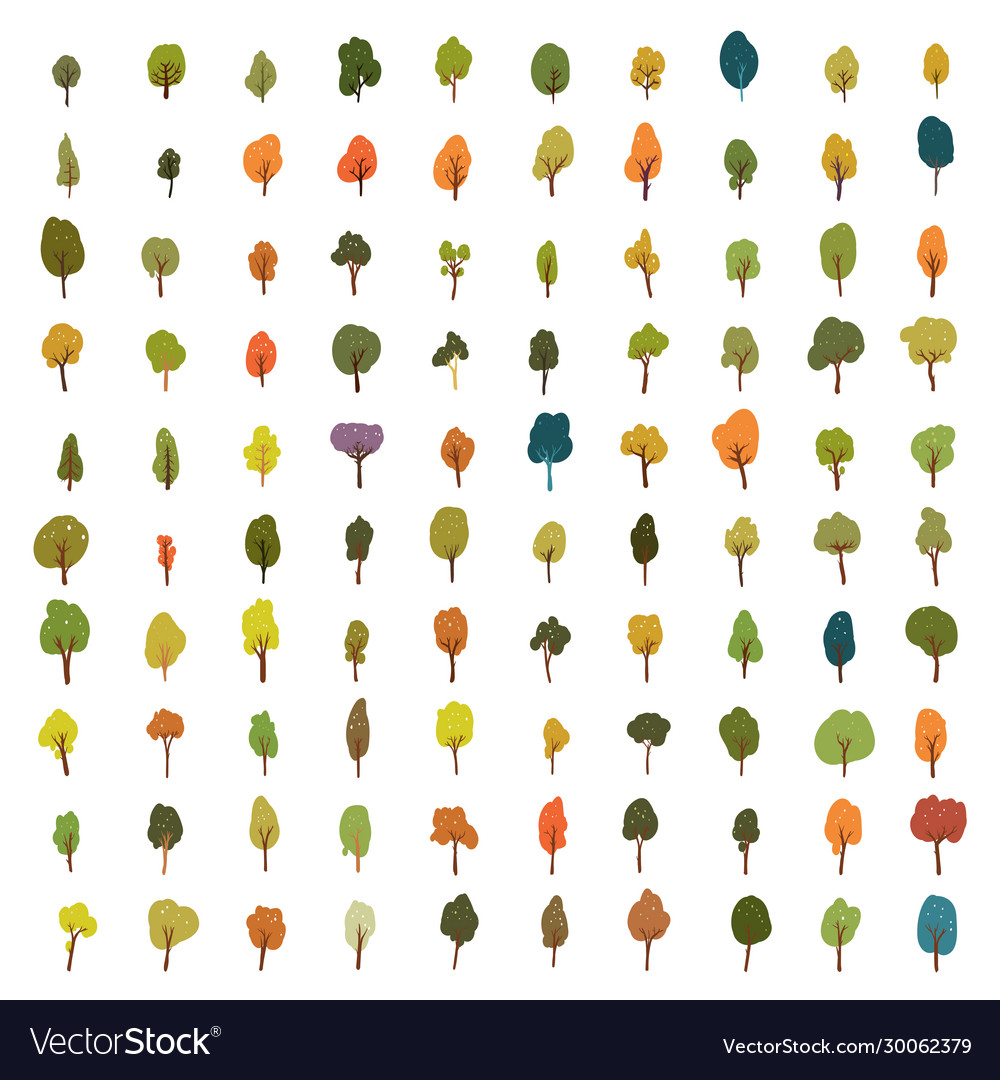 Tree elements set Royalty Free Vector Image - VectorStock