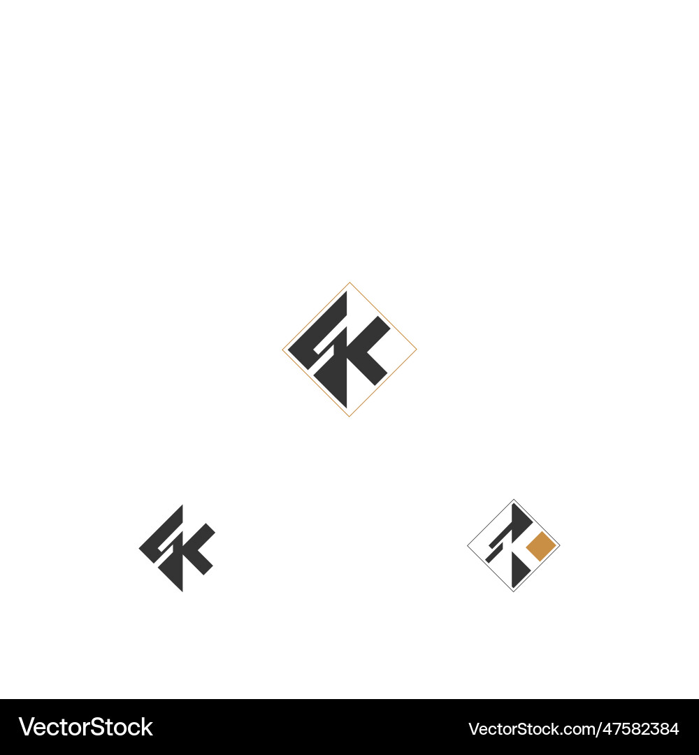 Alphabet letters monogram logo ks sk k Royalty Free Vector