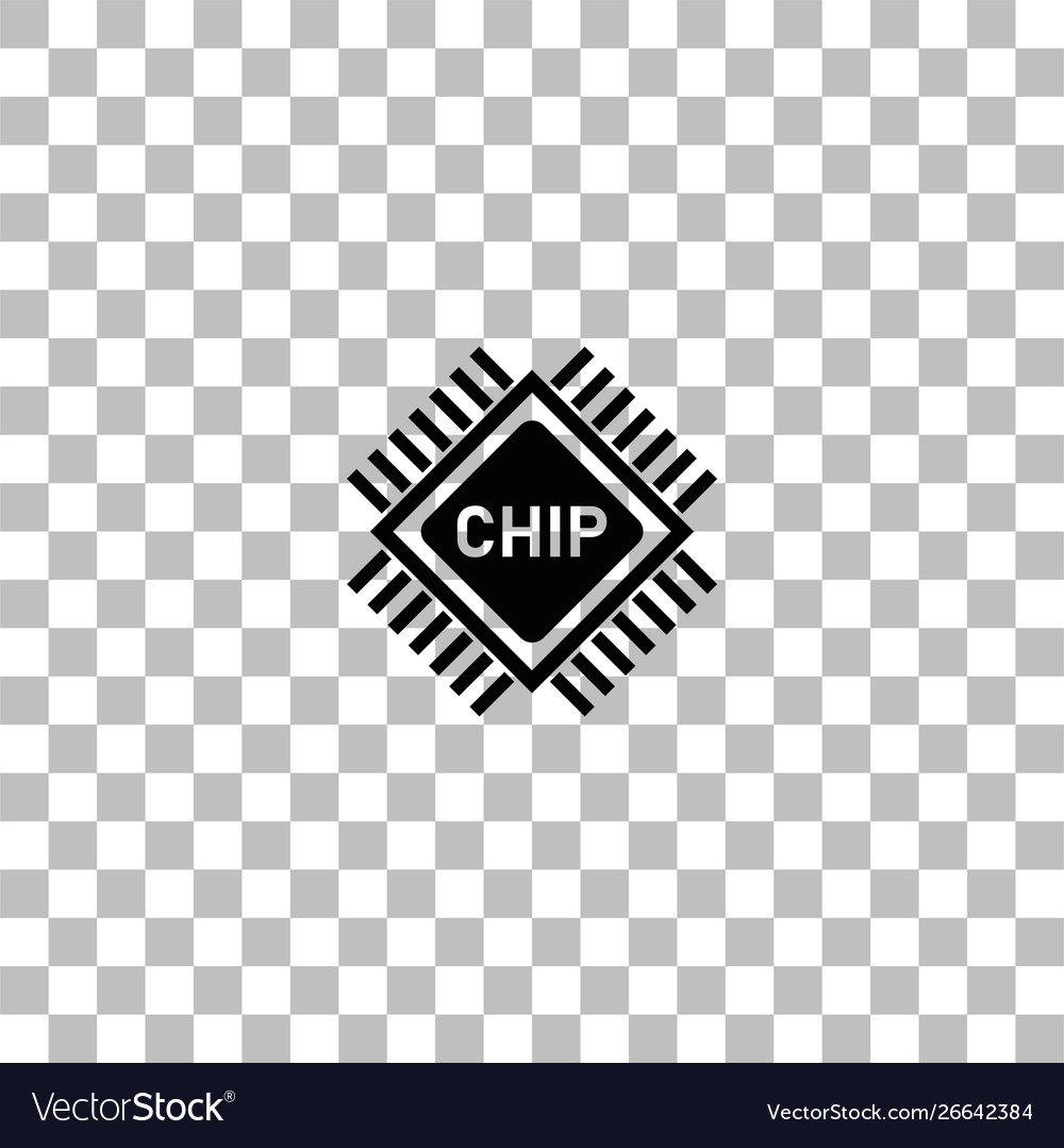 Chip icon flat Royalty Free Vector Image - VectorStock