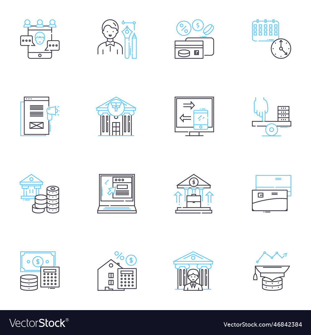 Corporate finance linear icons set investments Vector Image Corporate finance linear icons set investments Vector Image
