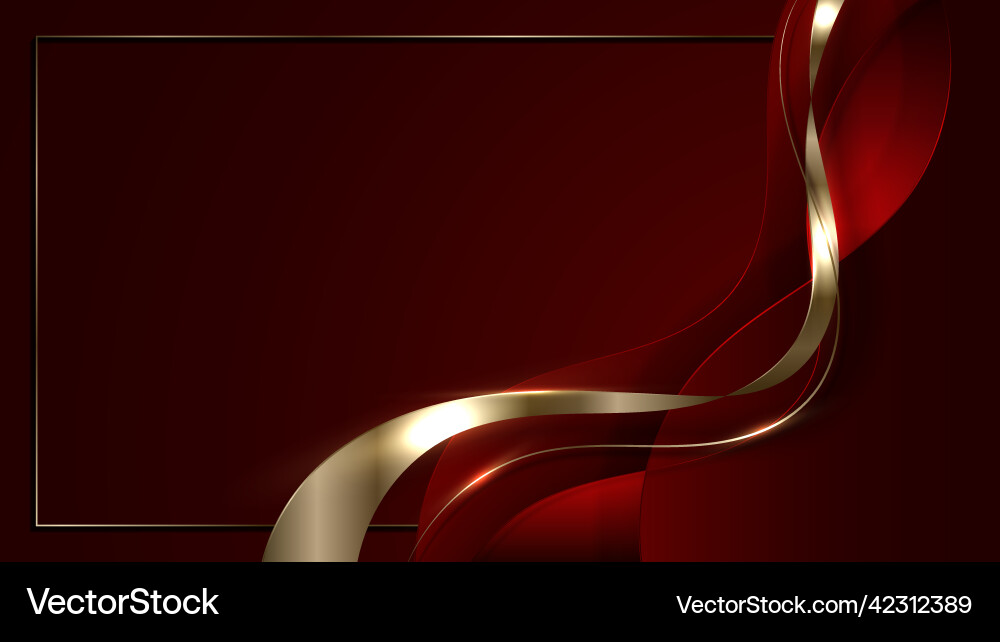 Abstract elegant 3d red wave shapes paper cut Vector Image