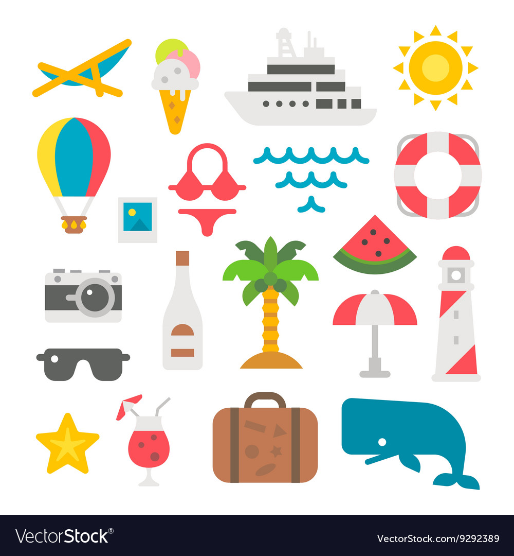 Flat Design Beach Items Set Royalty Free Vector Image flat-design-beach-items-set-royalty-free-vector-image