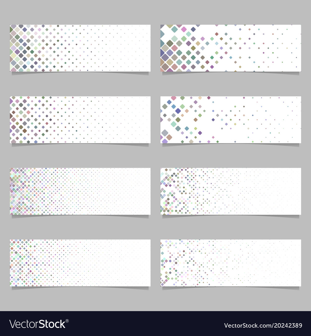 Geometric rounded square mosaic pattern banner Vector Image