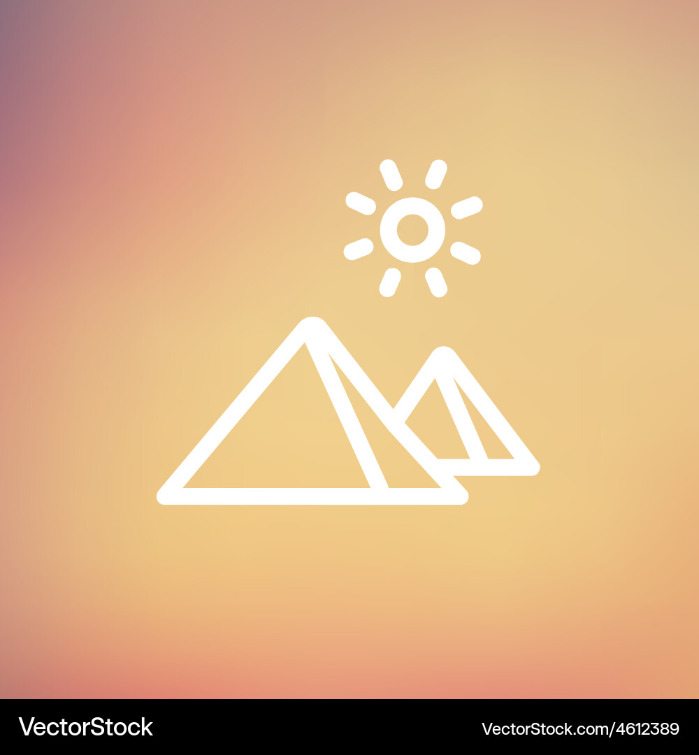 Pyramids of giza thin line icon Royalty Free Vector Image