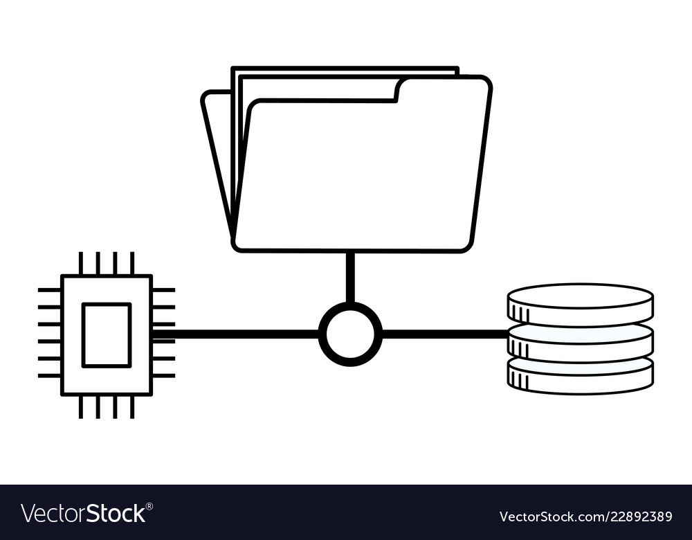 Technology cpu cartoon Royalty Free Vector Image