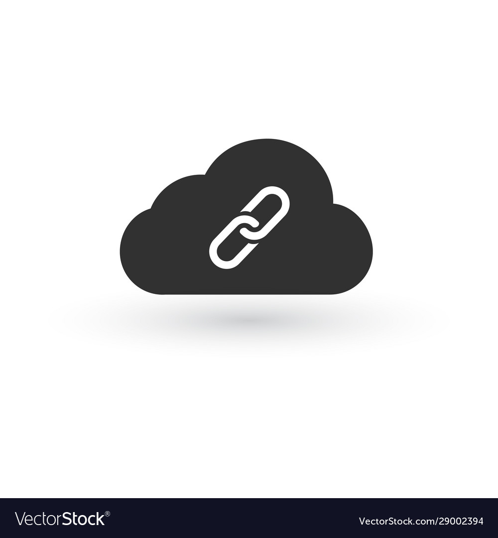 Cloud technology link hyperlink icon isolated Vector Image