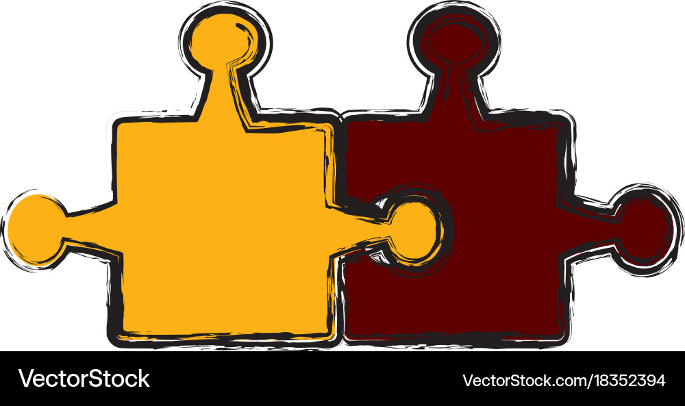 Puzzle pieces symbol Royalty Free Vector Image