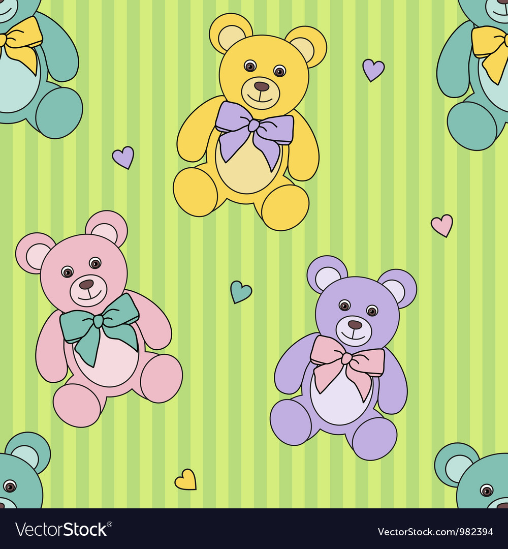 Teddy bears pattern Royalty Free Vector Image - VectorStock