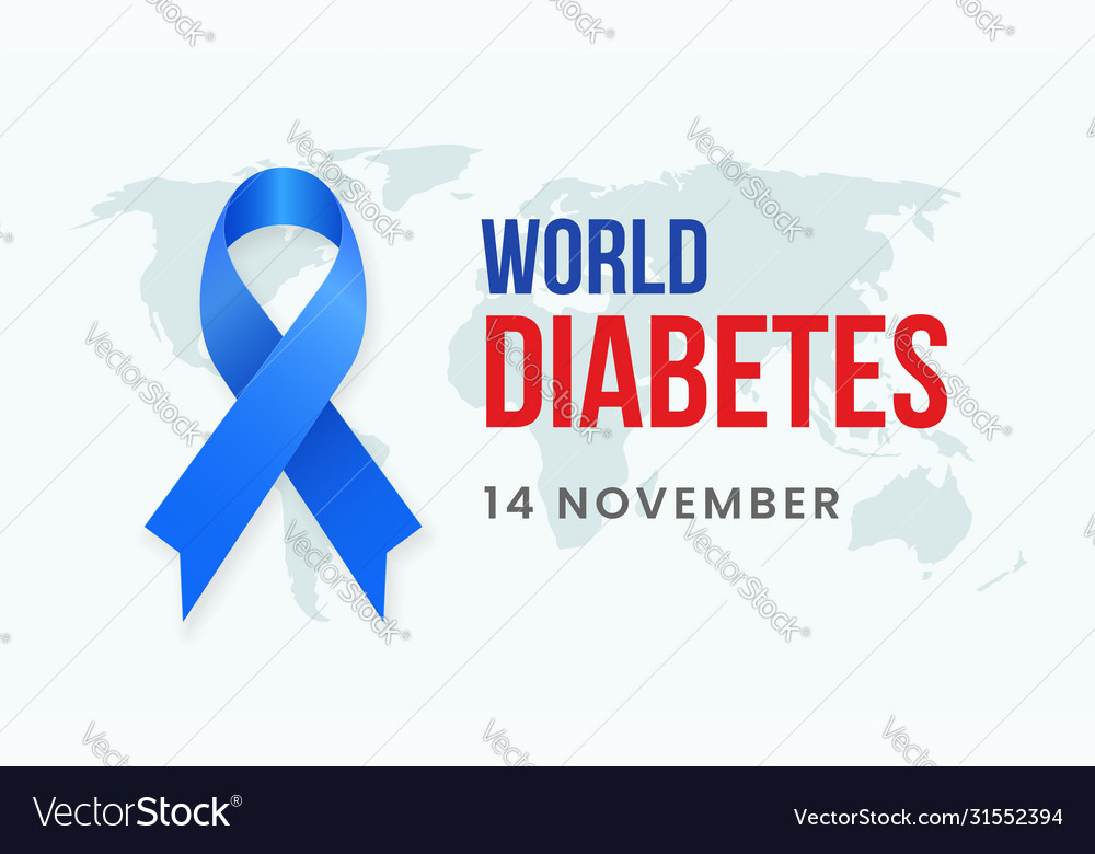 World diabetes day awareness poster background Vector Image