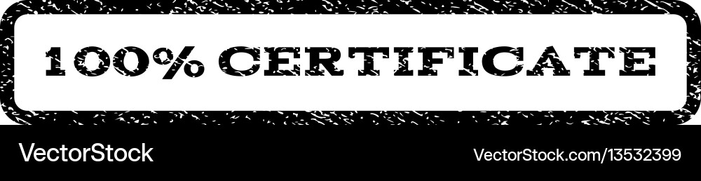 100 percent certificate watermark stamp Royalty Free Vector