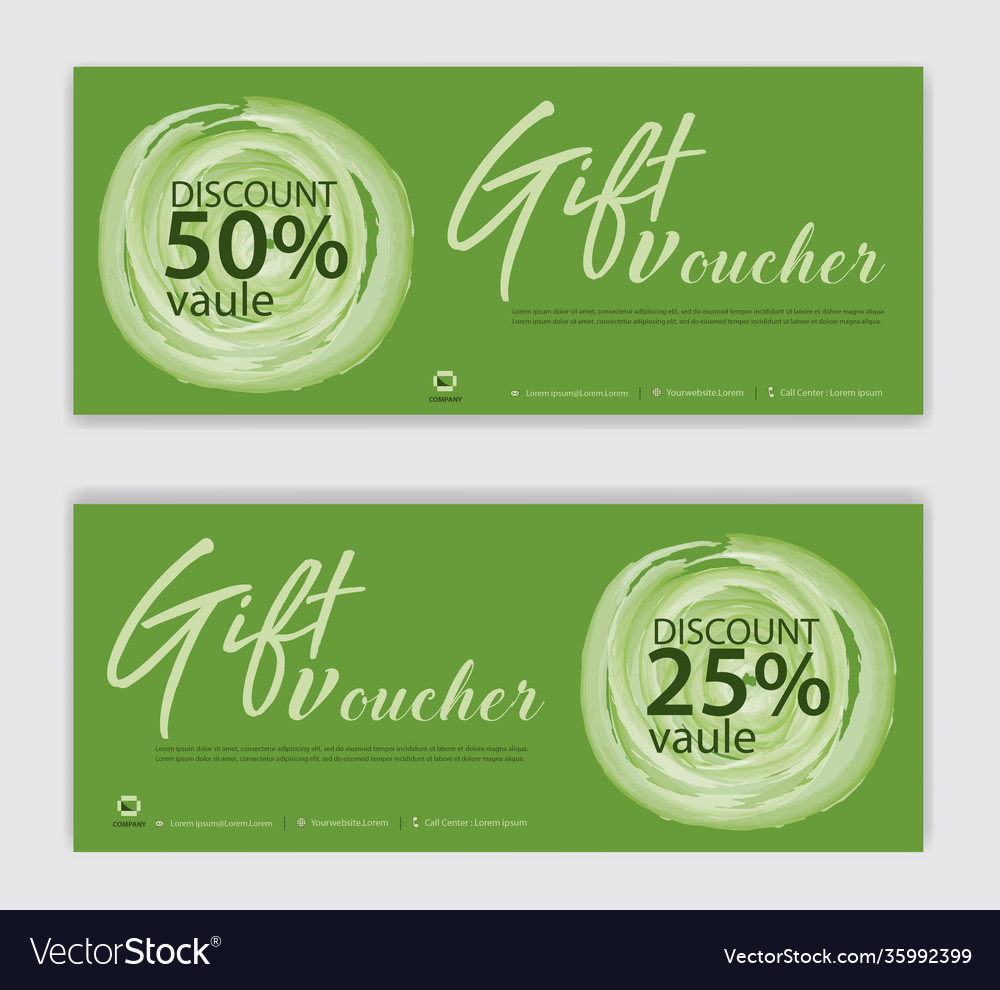 Green gift voucher template-discount voucher Vector Image