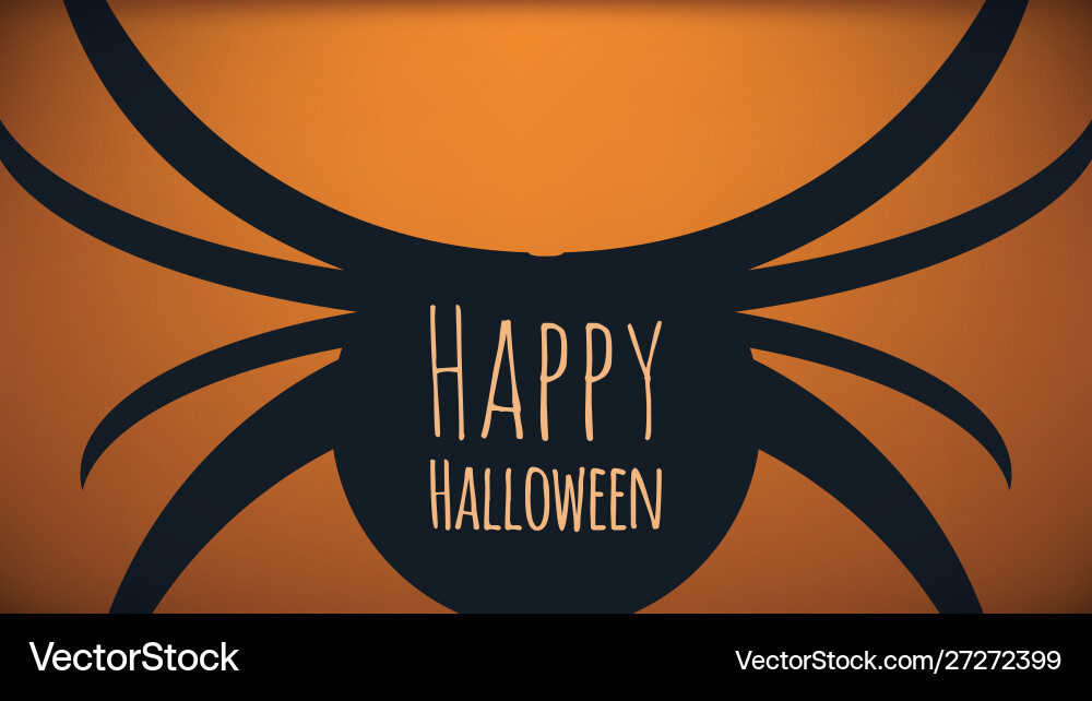 Happy halloween lettering on huge spider Vector Image