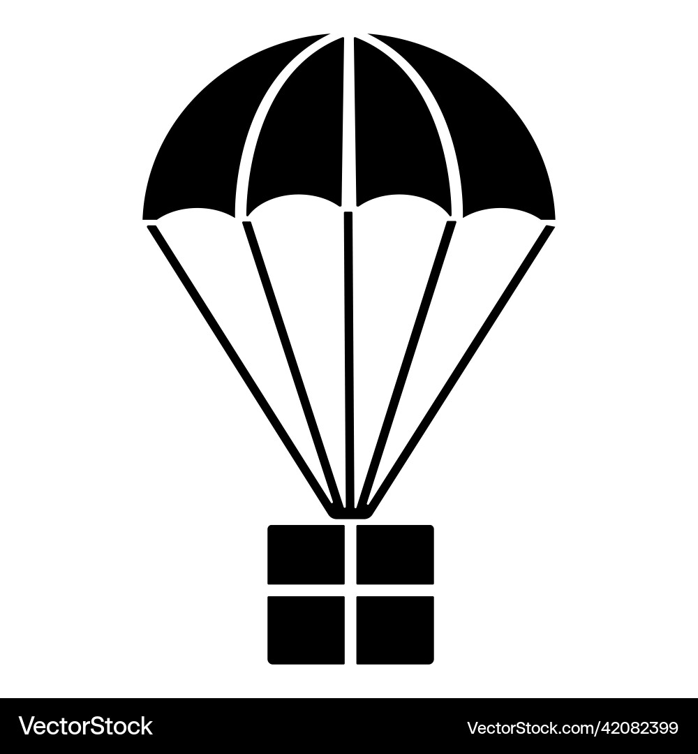 Parachute icon isolated Royalty Free Vector Image