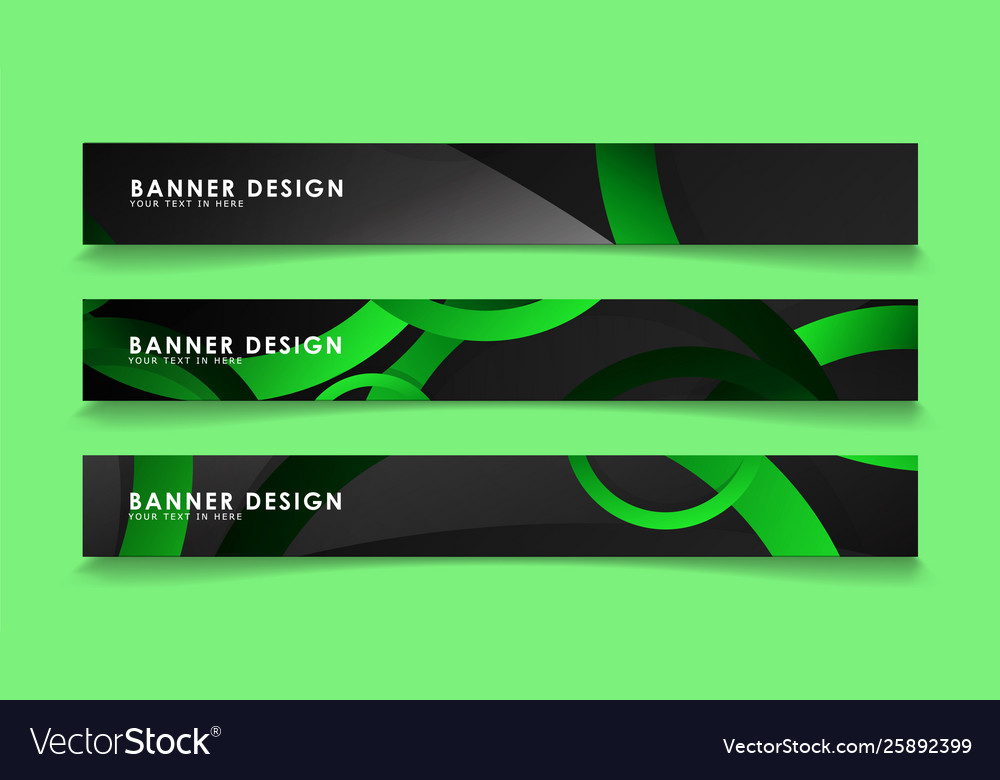 Set rectangular banners with background dark Vector Image