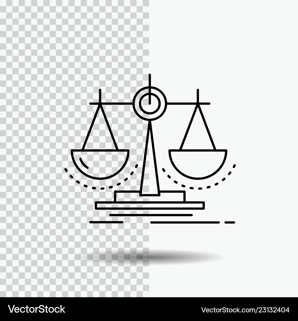 Balance decision justice law scale line icon Vector Image
