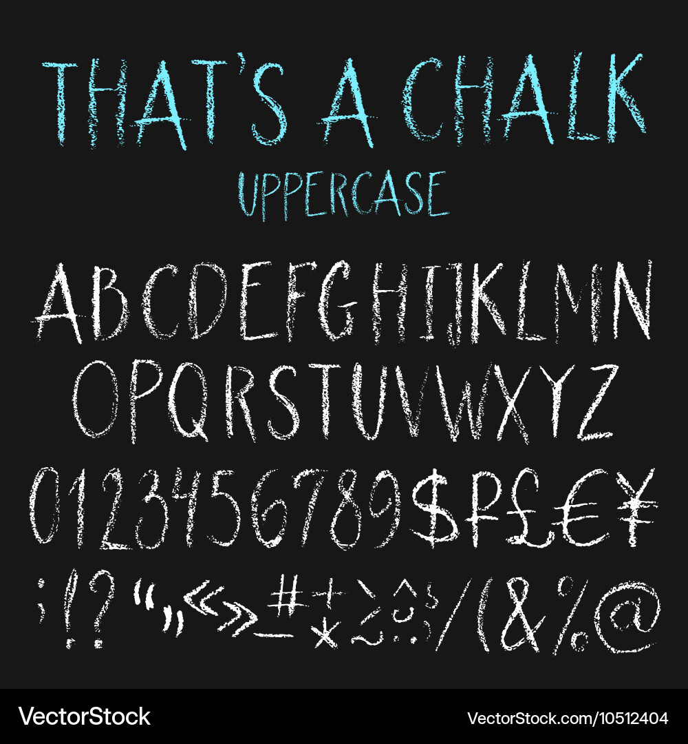 Chalk uppercase letters set Royalty Free Vector Image