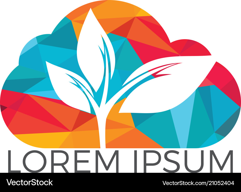 Cloud tree logo design Royalty Free Vector Image