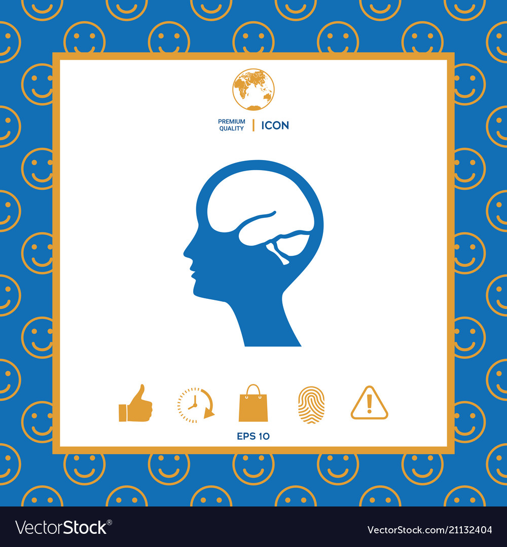 Head with brain symbol icon Royalty Free Vector Image