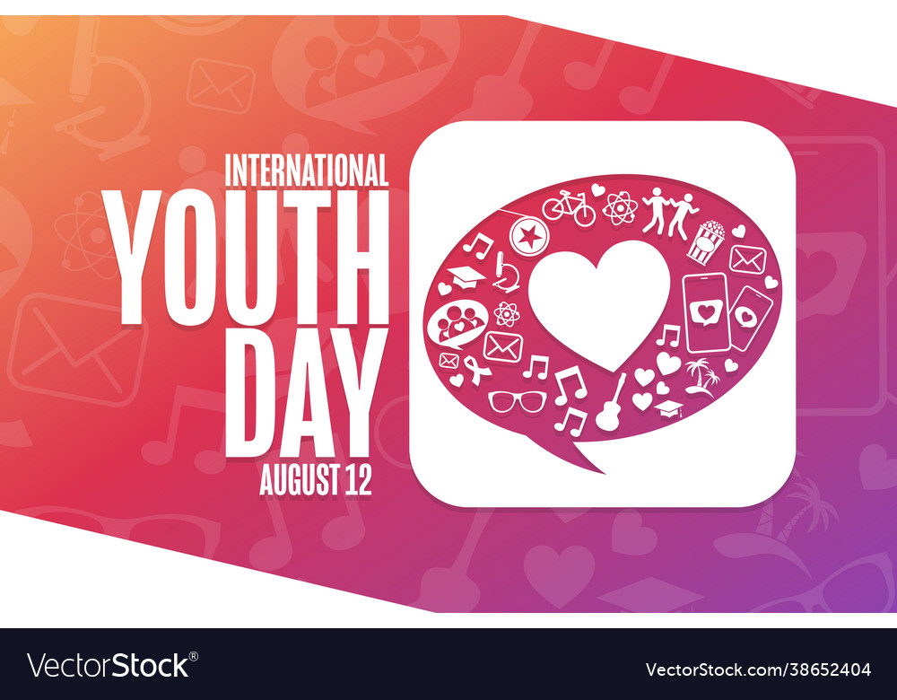 International youth day august 12 holiday Vector Image International youth day august 12 holiday Vector Image