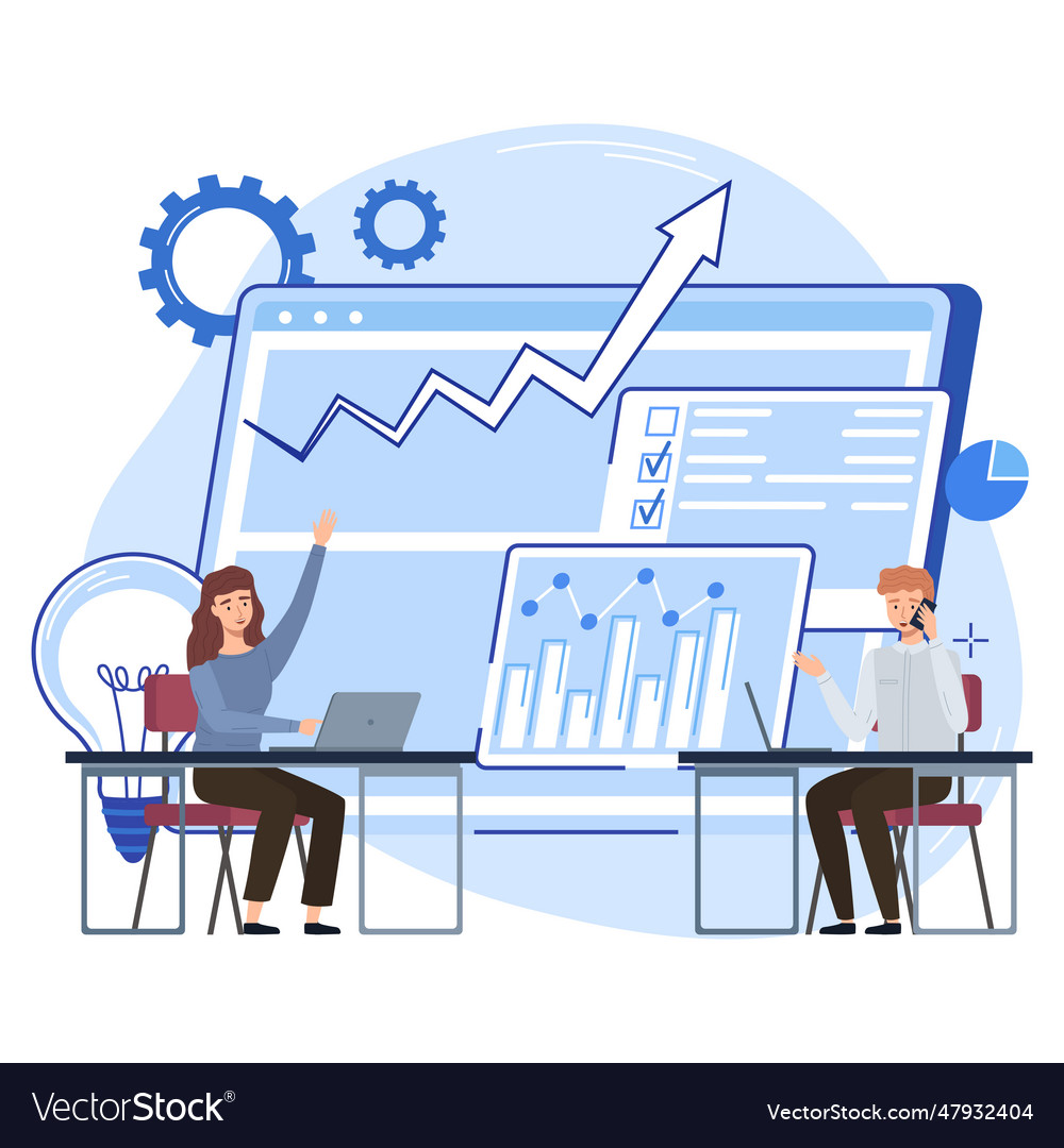 Office workers work involves various Royalty Free Vector