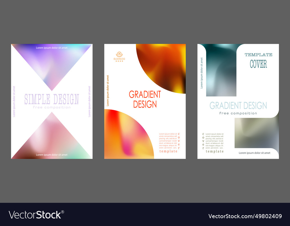 A set of backgrounds with a colorful gradient Vector Image