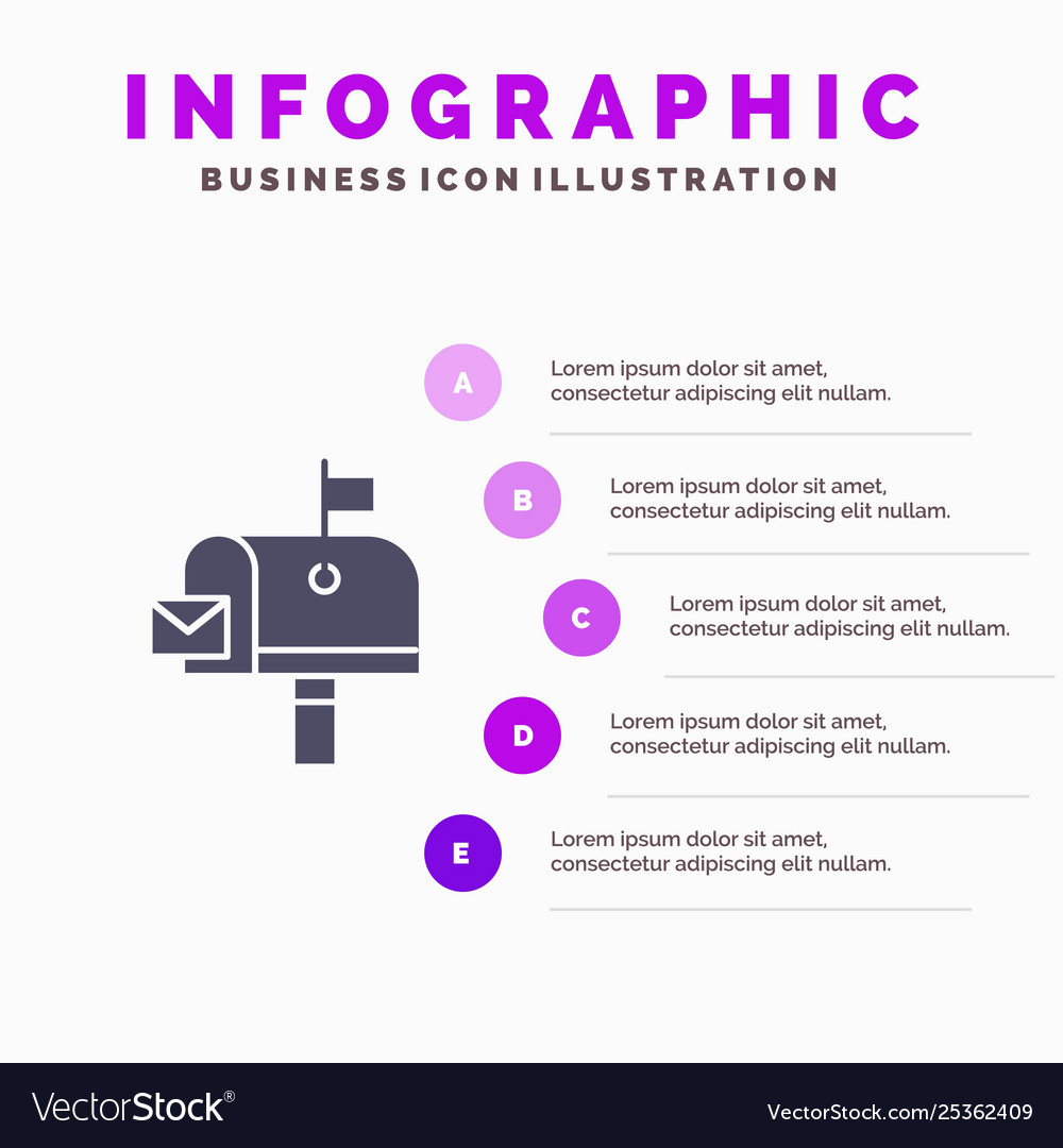 Mail post mailbox office solid icon Royalty Free Vector