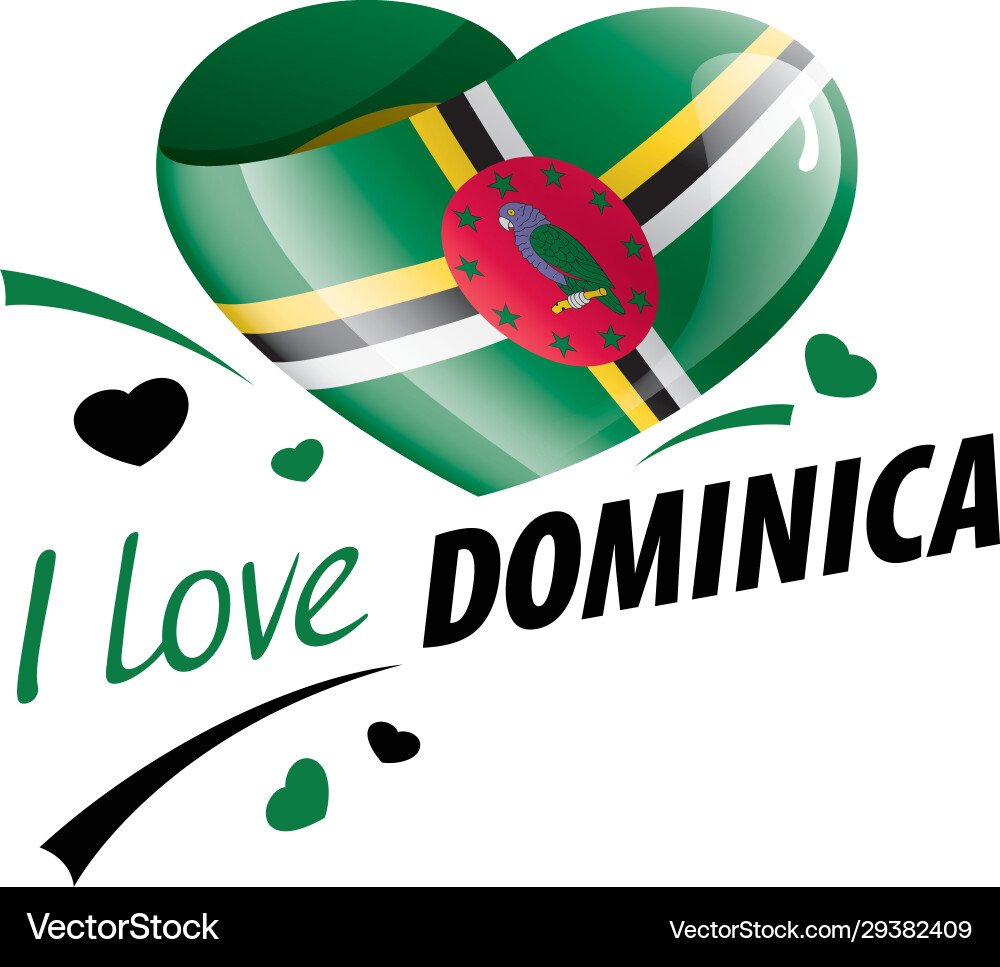 National flag dominica in shape Royalty Free Vector Image