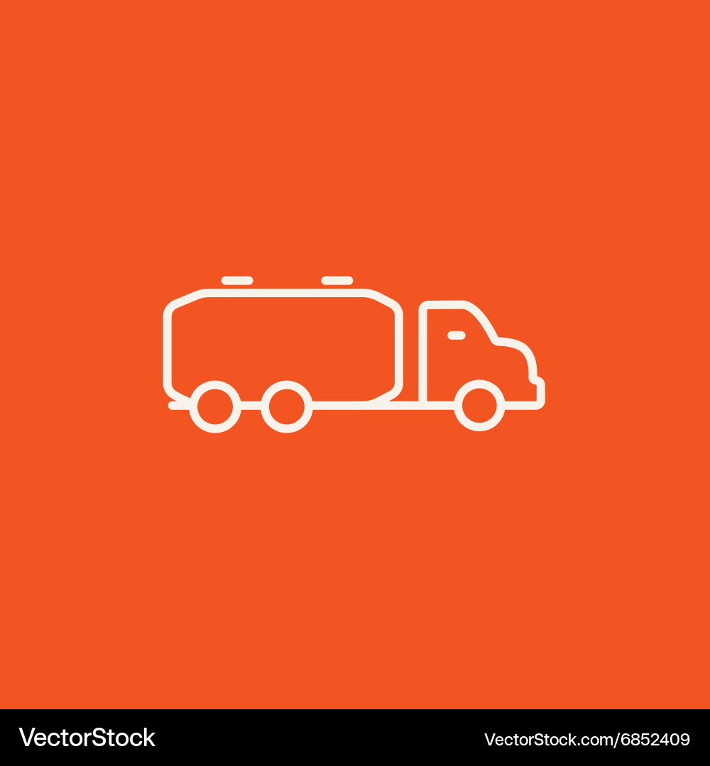 Truck liquid cargo line icon Royalty Free Vector Image