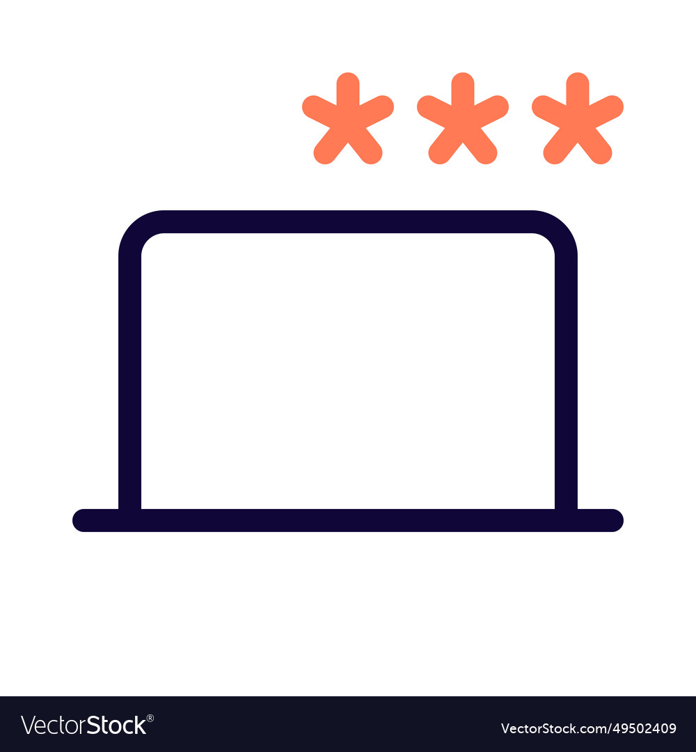 Utilizing password to prevent unauthorized access Vector Image