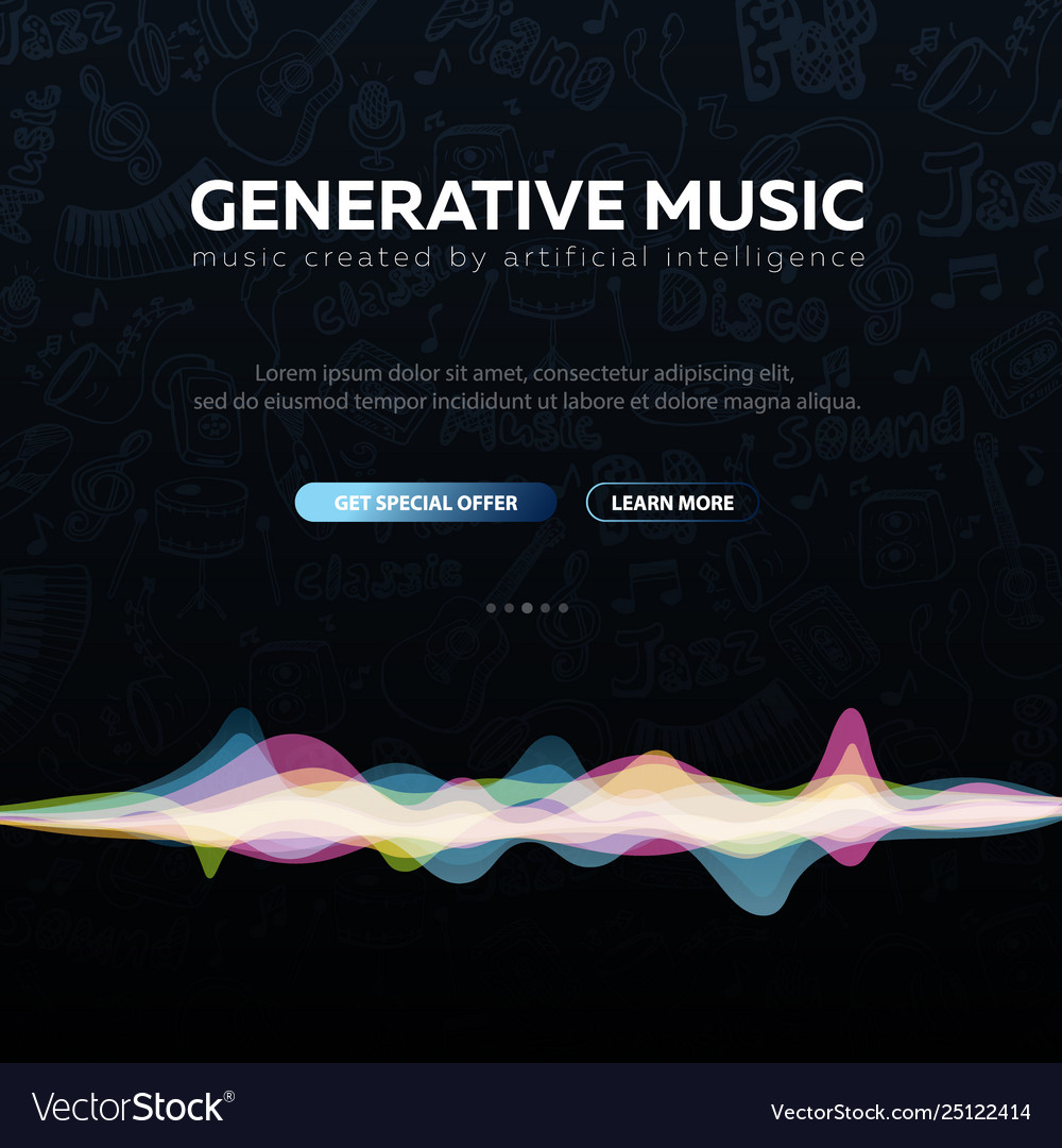 Generative music created ai Royalty Free Vector Image